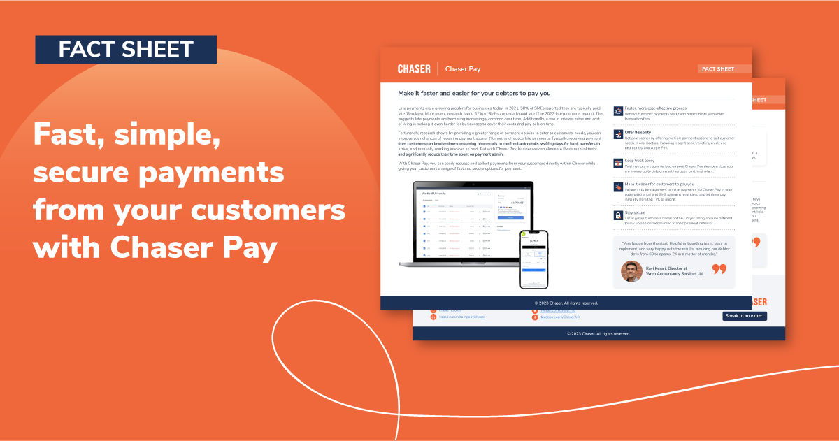 Chaser Pay fact sheet | Chaser Chaser Pay fact sheet | Chaser